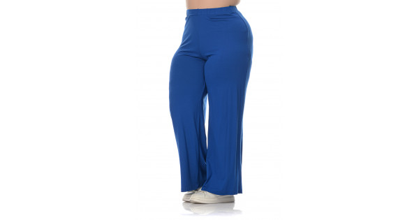 Plus Size Παντελόνα Βισκόζ - Μπλε